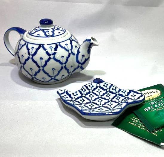 Blue & White Tea Bag Holder, Trinket Tray, etc. Pineapple Design ...