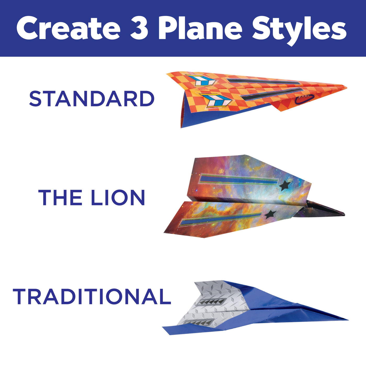 Paper Airplane Stunt Squadron Mini Craft Kit for Kids — Barlow Blue