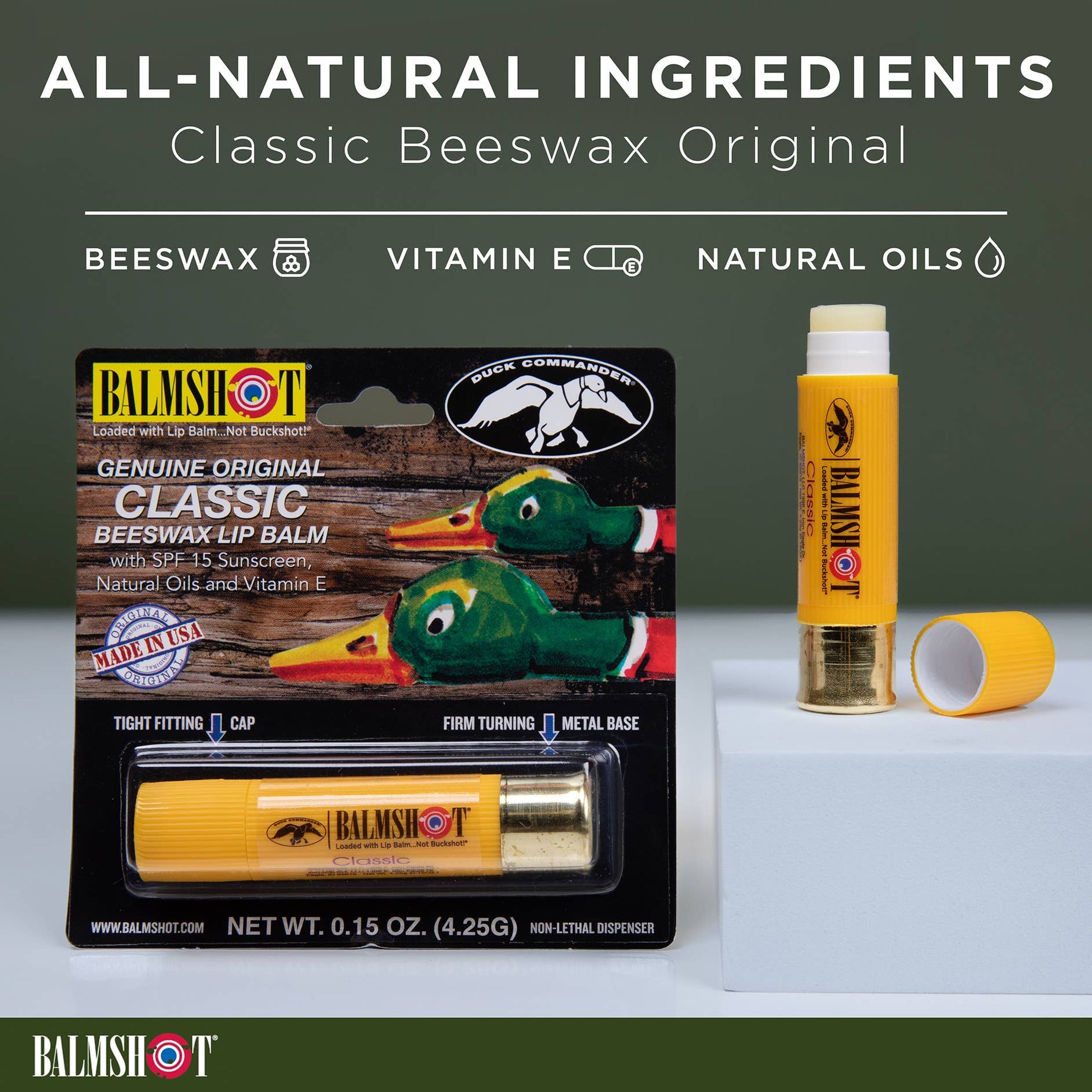 Balmshot & Duck Commander Beeswax SPF Lip Balm in a Bullet — Barlow Blue