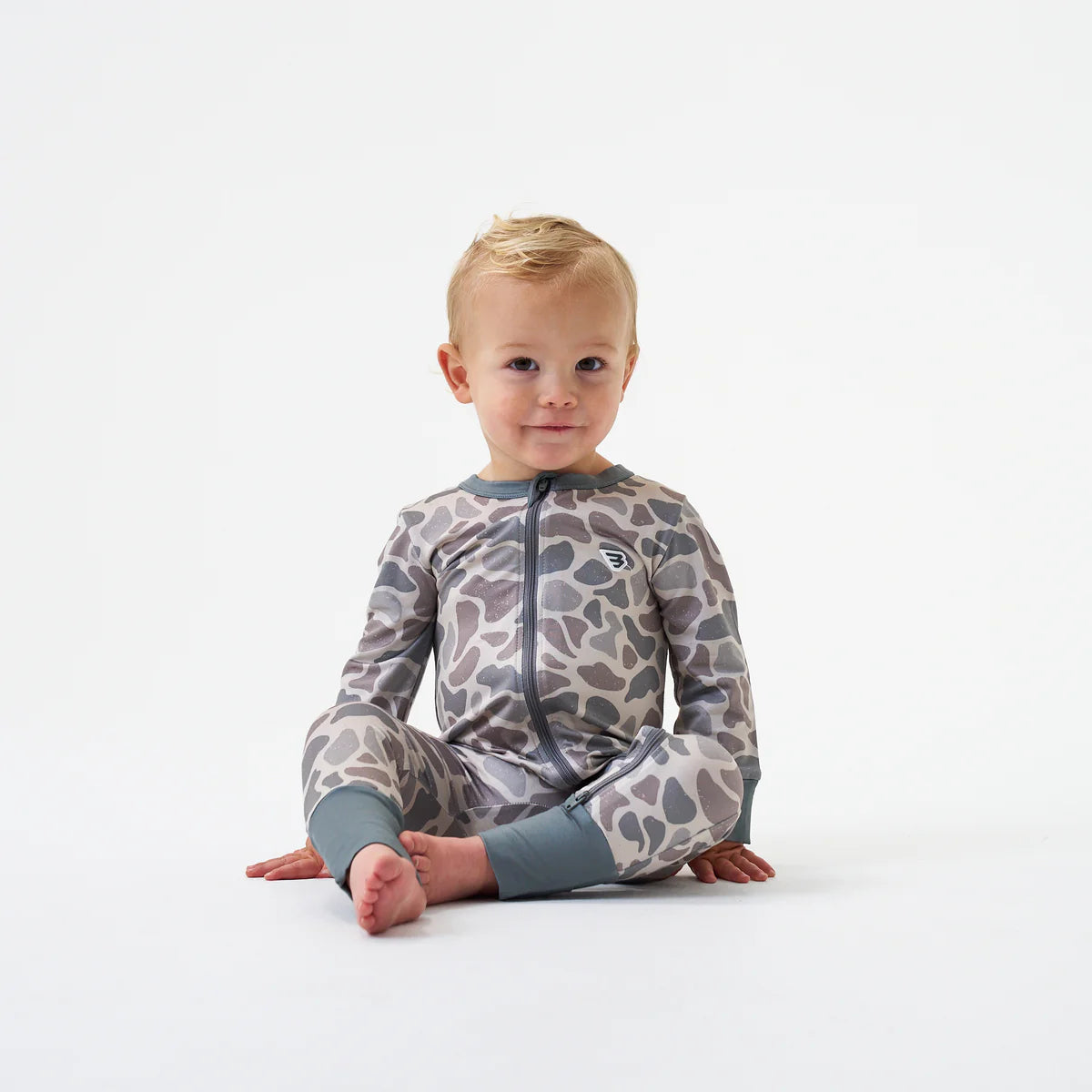 Baby Zip Up Onesie Pajamas – Classic Deer Camo by Burlebo — Barlow Blue