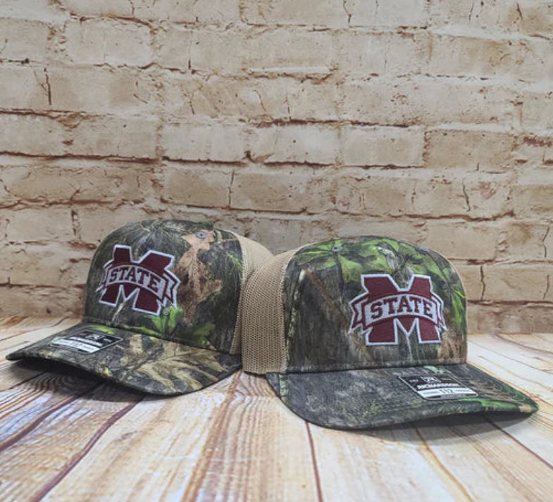 MSU M State Logo Hat - Camouflage — Barlow Blue