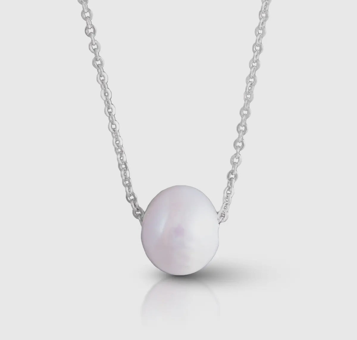 Solitaire Pearl Necklace — Barlow Blue