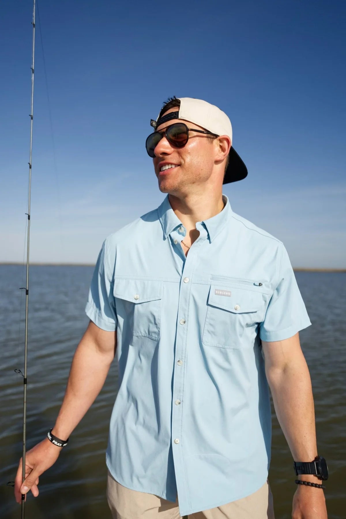 Dusty Blue Performance Fishing Shirt — Barlow Blue