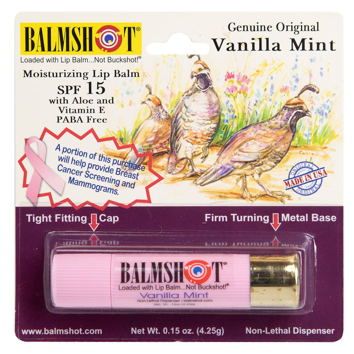Pure Pink Vanilla Mint Lip Balm in a Bullet — Barlow Blue