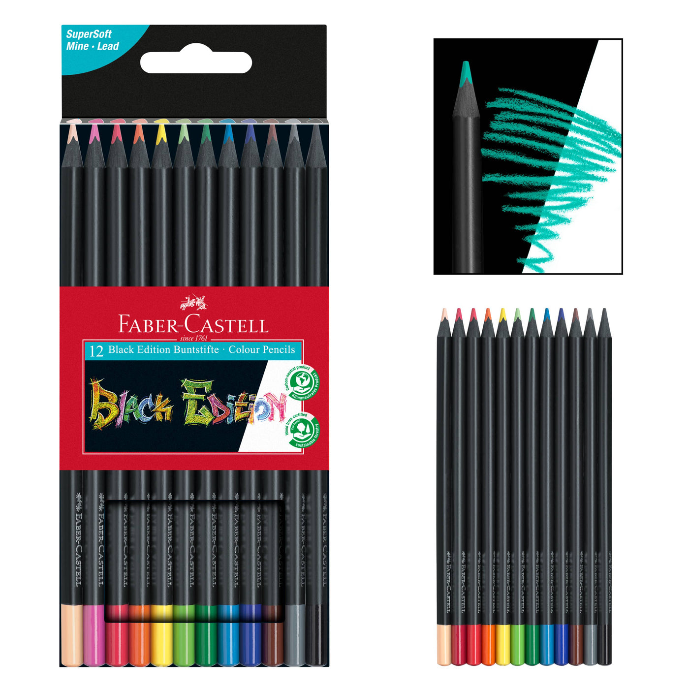 Super Soft Black Edition Colored Pencils, Box of 12 — Barlow Blue