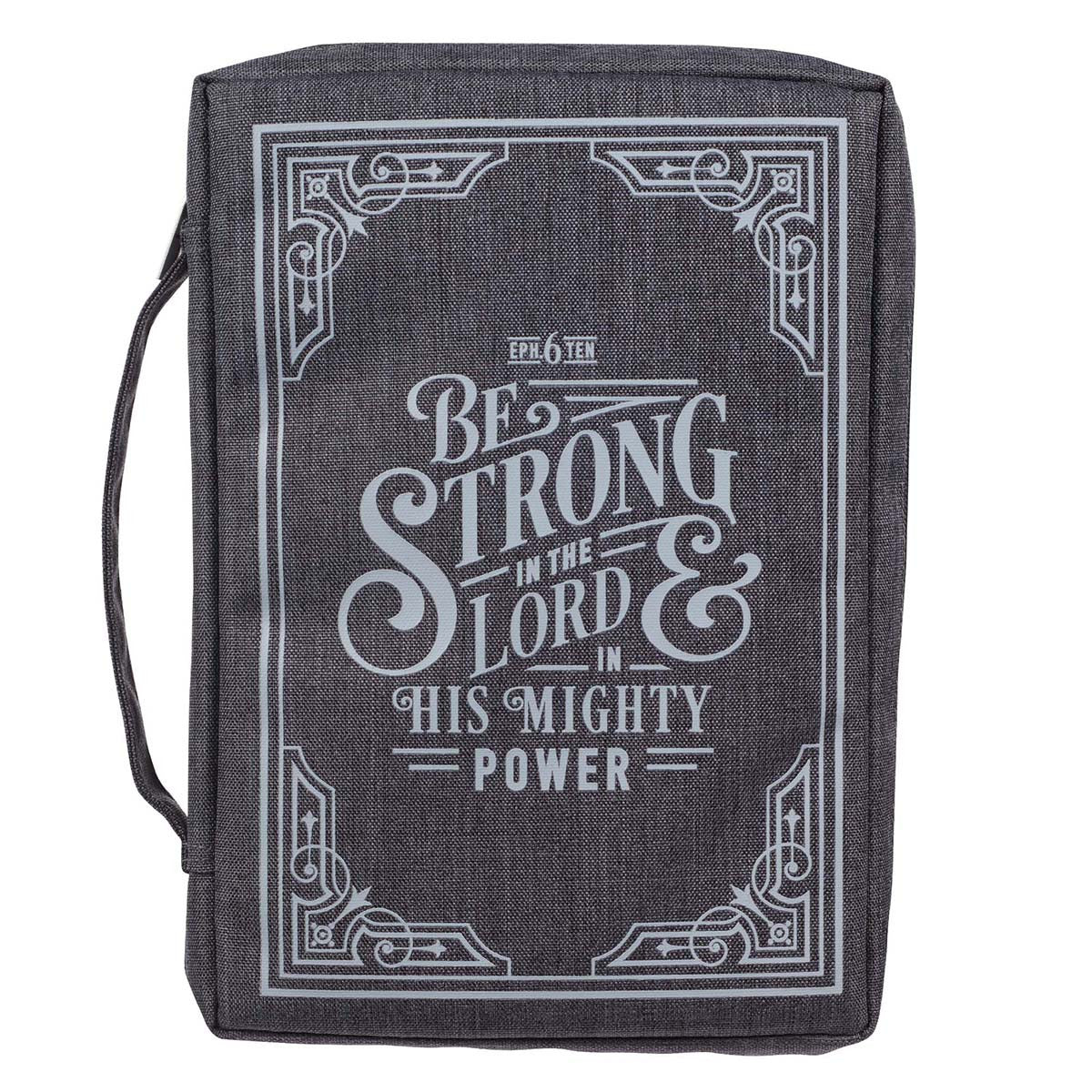 Be Strong in the LORD Gray Value Bible Cover — Barlow Blue